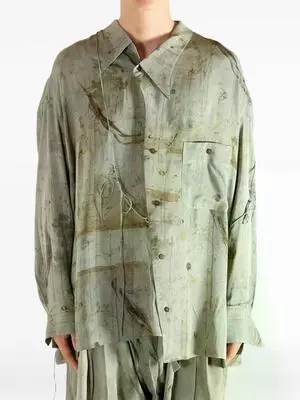 ZIGGY CHEN Abstract-print Silk Shirt