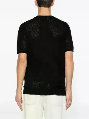 AMARANTO Open-knit T-shirt - Black
