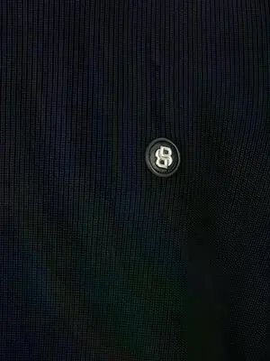 BOSS Ribbed-knit Sweater With Logo Plaque
