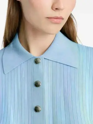 Fusalp Ribbed Buttoned Polo Shirt - Blue