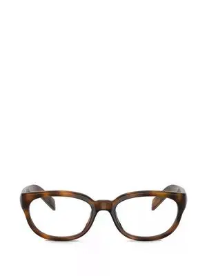 Prada Tortoiseshell Rectangle-Frame Glasses Brown