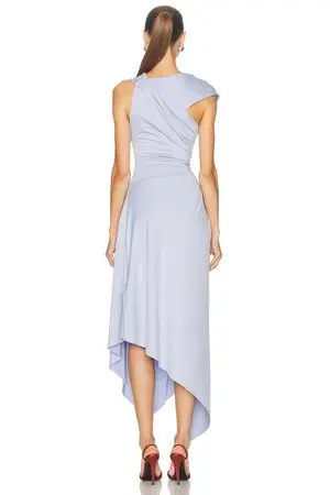 Victoria Beckham Asymmetric Midi Dress - Cloud Blue