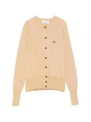 VIVIENNE WESTWOOD Logo-embroidered Cardigan - Neutrals
