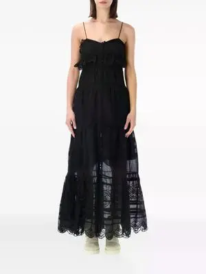 MARANT ETOILE Paule Broderie Anglaise Ruffled Dress - Black