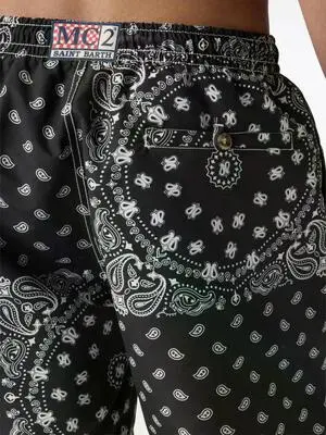 MC2 SAINT BARTH Paisley-print Swim Shorts - Black
