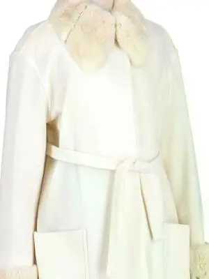 Fendi Fur-trim Belted Coat