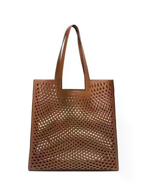 Bally Laser-cut Leather Tote Bag