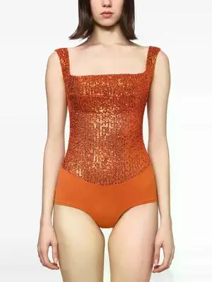 ATU BODY COUTURE Sequin-embellished Body - Orange
