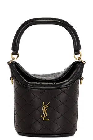 Saint Laurent Mini Top Handle Bucket Bag - Nero