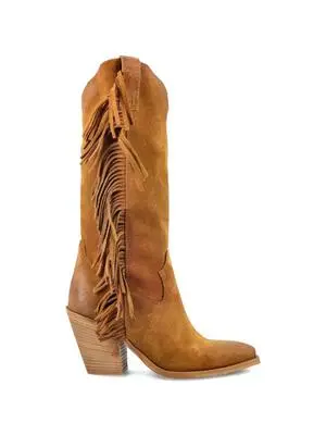 JE T'AIME MILANO|WOMAN Fringe-detail Suede Boots - Neutrals