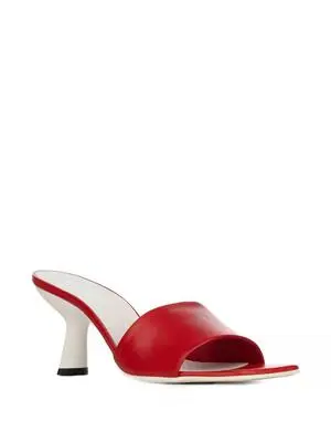 Vicini Leather Heeled Sandals - Red