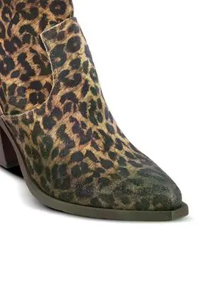 JE T'AIME MILANO|WOMAN Leopard-print Leather Boots