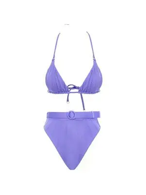 NOIRE SWIMWEAR Coquillage Ribbed Bikini Purple