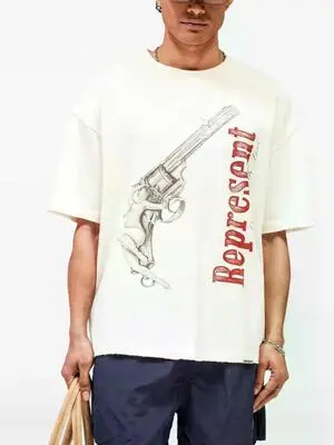 REPRESENT Graphic-print Raw-cut T-shirt