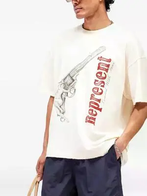 REPRESENT Graphic-print Raw-cut T-shirt