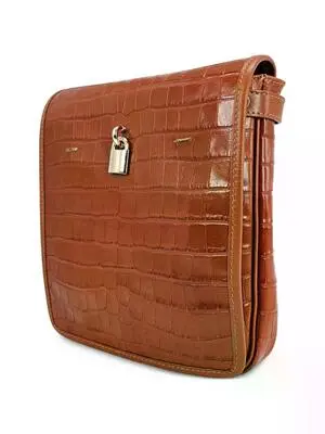 MADISON MAISON Croc-effect Crossbody Bag With Padlock Detail - Brown