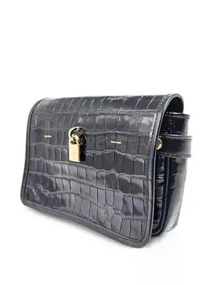 MADISON MAISON Moc Croc Crossbody Bag - Black