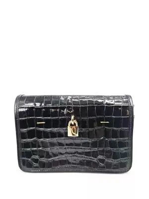 MADISON MAISON Moc Croc Crossbody Bag - Black