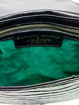 MADISON MAISON Moc Croc Crossbody Bag - Black
