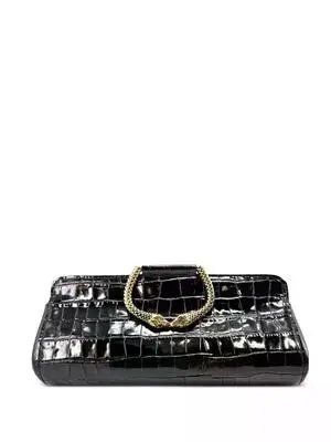 MADISON MAISON Croc-effect Leather Clutch Bag - Black