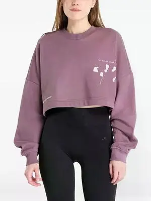 Adidas Logo-print Cropped Sweatshirt