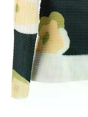 Issey Miyake Verve Pleats Printed Top - Green