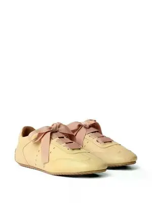 ODISSI Cass Grosgrain-lace Sneakers - Neutrals