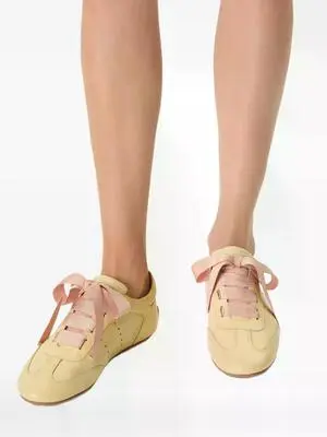 ODISSI Cass Grosgrain-lace Sneakers - Neutrals