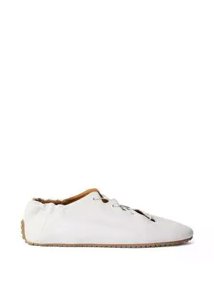 ODISSI Milly Scalloped Leather Sneakers - White