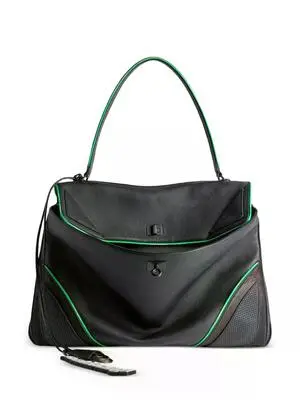 Balenciaga Rodeo Biker Perforated Shoulder Bag - Black