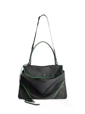 Balenciaga Rodeo Biker Perforated Shoulder Bag - Black