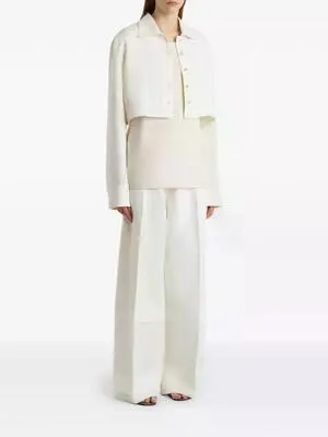 Khaite Linden Wide Leg Pants - Neutrals
