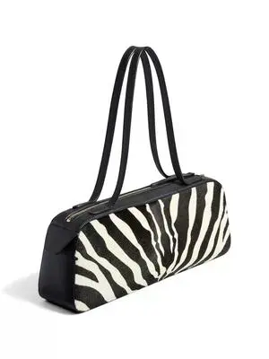 Khaite Simona Zebra Print Shoulder Bag - Black