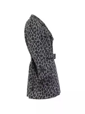 Saint Laurent Leopard-print Belted Coat