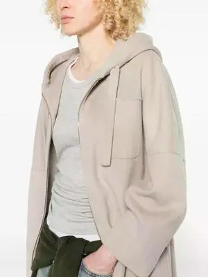 Max Mara Hooded Zip-up Coat - Neutrals