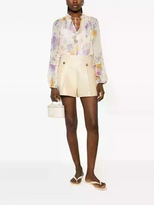 Zimmermann Button-tab Pleated Shorts