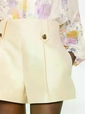 Zimmermann Button-tab Pleated Shorts