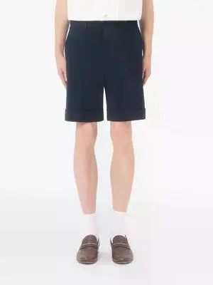 Valentino Garavani Cotton Gabardine Bermuda Shorts With Vlogo Embroidery