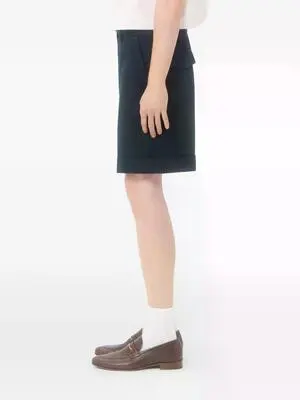Valentino Garavani Cotton Gabardine Bermuda Shorts With Vlogo Embroidery