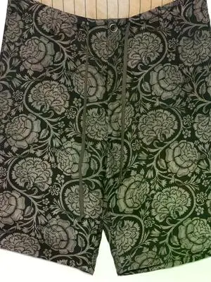 UMA WANG Floral-print Drawstring Shorts - Black