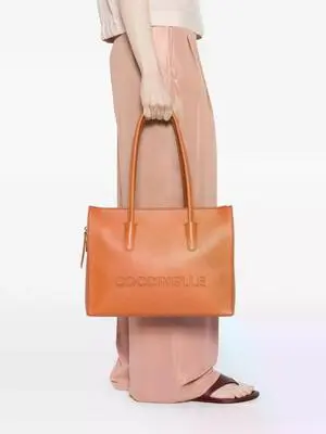 COCCINELLE Medium Myrtha Logo-debossed Tote - Orange