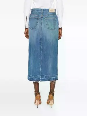 Givenchy Denim Midi Skirt - Blue