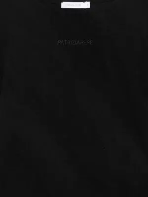 Patrizia Pepe Ribbed Logo-embroidered T-shirt