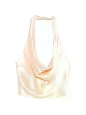 Patrizia Pepe Halterneck Satin Top
