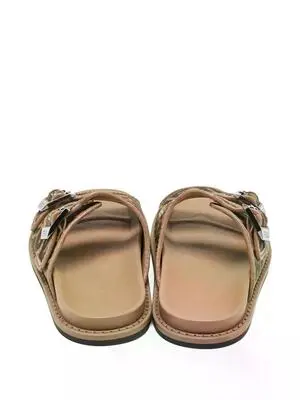 Fendi Zucca Monogram Buckle Sandals - Brown