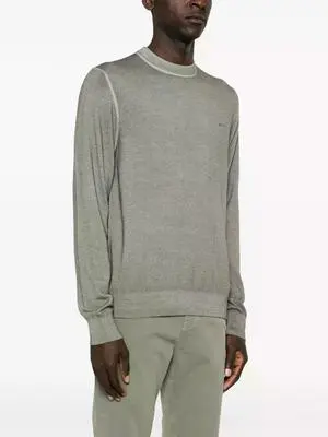 BOSS Virgin Wool Blend Sweater With Embroidered Logo