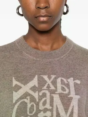 Max Mara Logo-knit Sweater - Brown