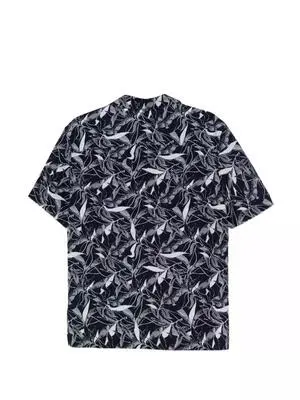 Michael Kors Leaf-print Short-sleeve Shirt - Blue