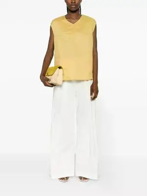 Max Mara V-neck Sleeveless Top - Yellow