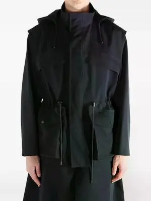 Auralee Wool Max Canvas Gilet - Black